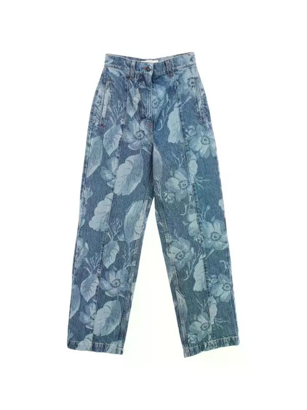 Fendi Floral Print Denim Jeans