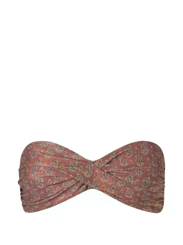Johanna Ortiz Sea Sprite Paisley-print Bikini Top - Brown