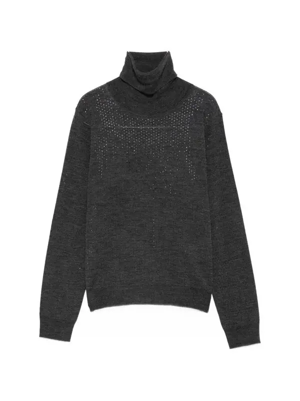 P.a.r.o.s.h Rhinestone Embellished Roll Neck Top