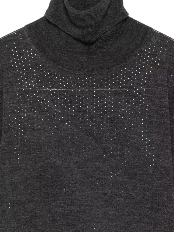 P.a.r.o.s.h Rhinestone Embellished Roll Neck Top