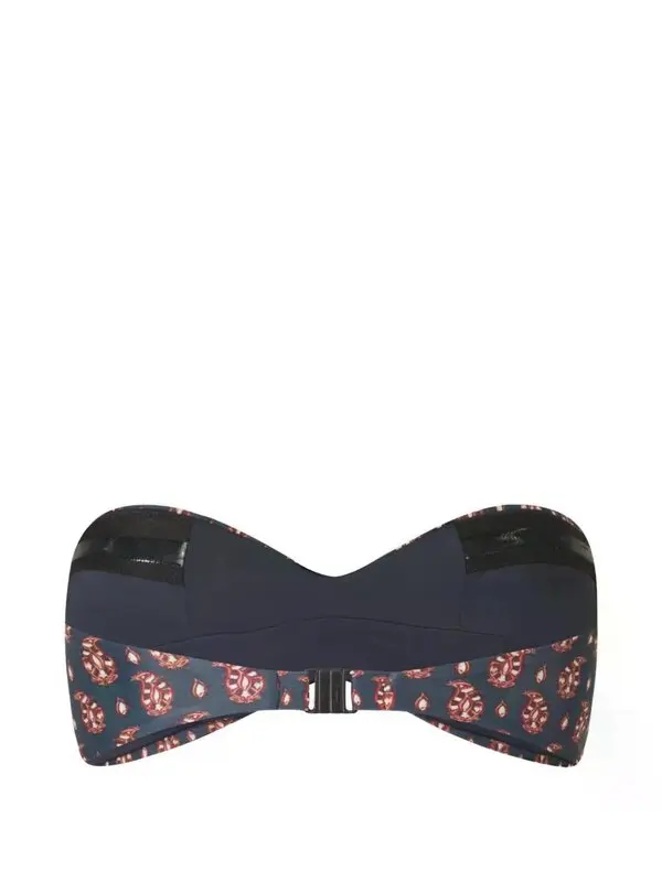 Johanna Ortiz Sea Sprite Paisley-print Bandeau Bikini Top - Blue
