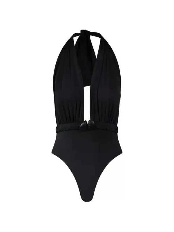 Johanna Ortiz Halterneck Swimsuit - Black