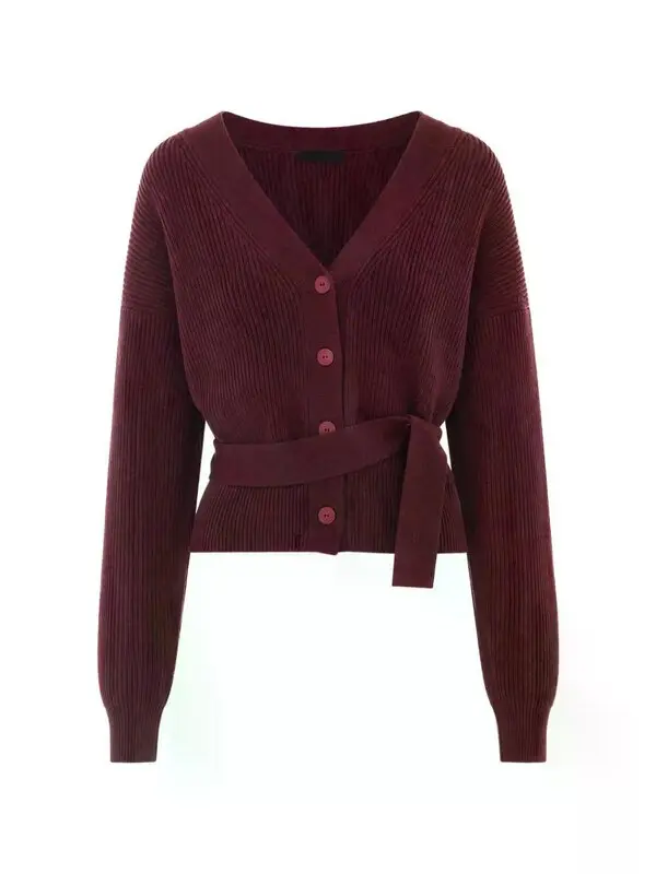 DONDUP Ribbed-knit Cardigan With Detachable Waist Belt