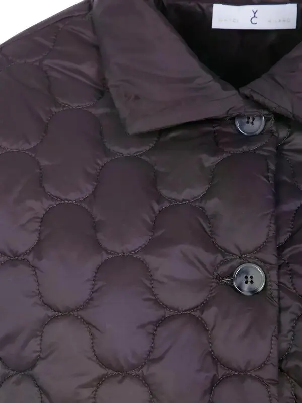WHYCI Quilted Button-up Jacket With Drawstring Waist