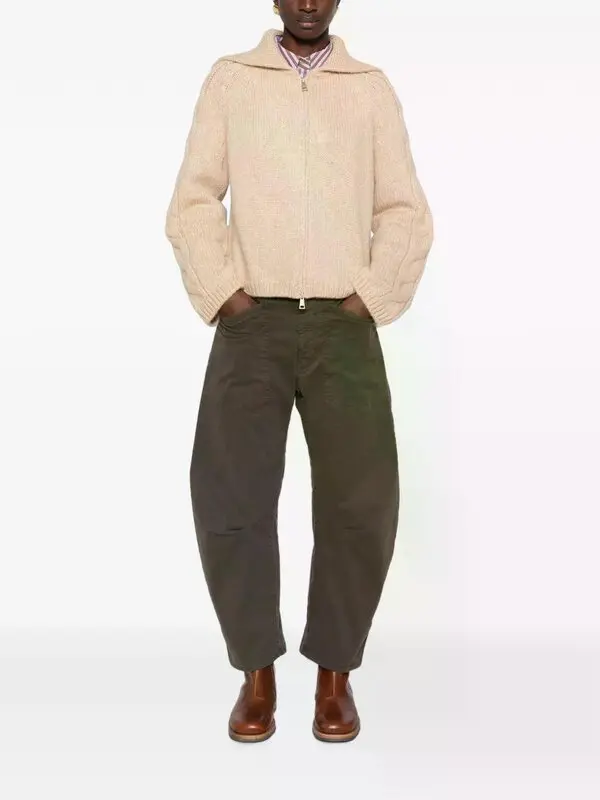 Moncler Cable-knit Zip-up Sweater - Neutrals