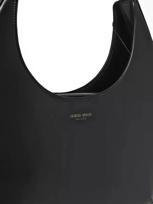 Giorgio Armani Logo Stamp Leather Tote Bag
