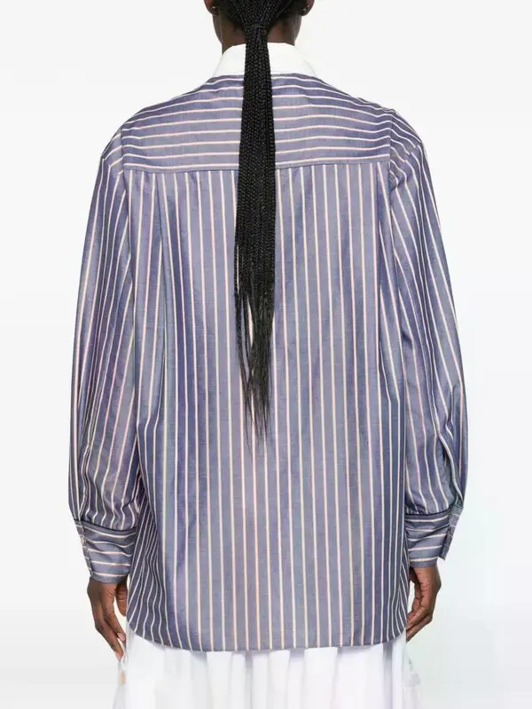 FORTE_FORTE Striped Crystal Embellished Shirt