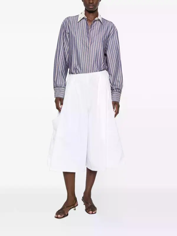 FORTE_FORTE Striped Crystal Embellished Shirt - Blue