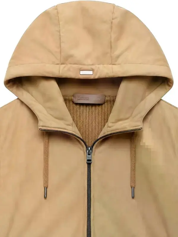 Herno Hooded Panelled Jacket - Brown