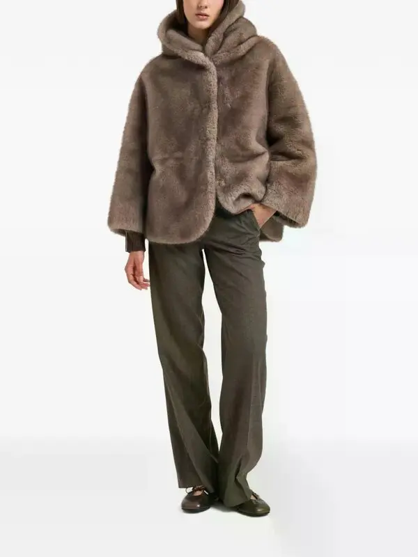 BULLY Hooded Shearling Coat