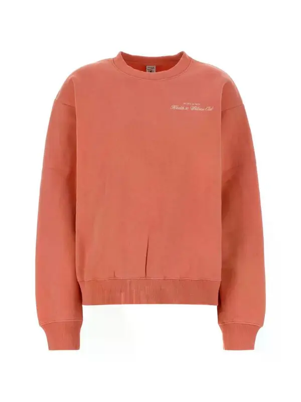 SPORTY & RICH Cotton Logo Print Sweatshirt