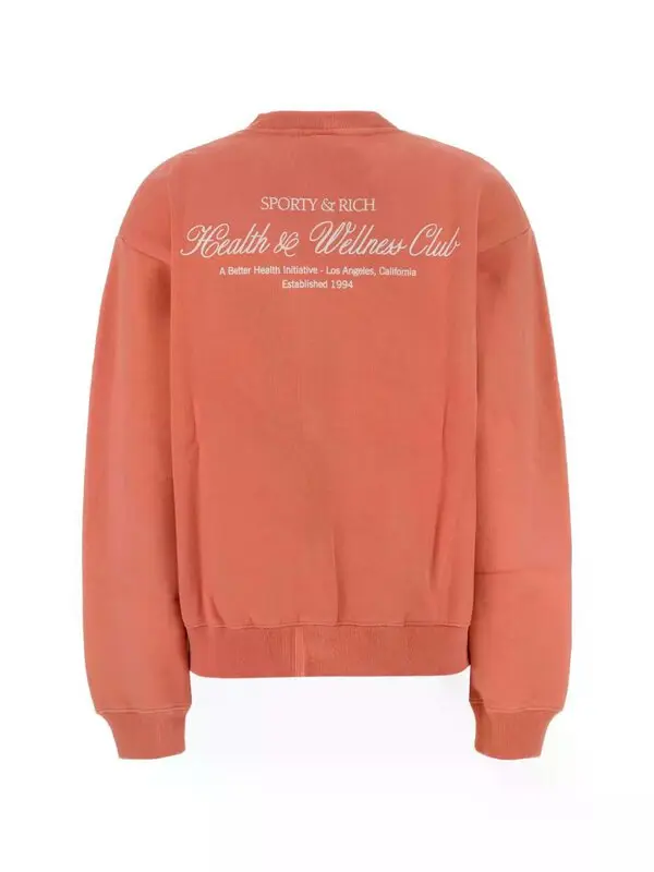 SPORTY & RICH Cotton Logo Print Sweatshirt