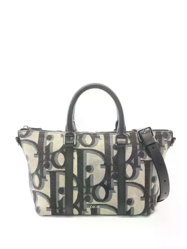 Dior 2000s 25 Weekender Maxi Oblique Two-way Handbag