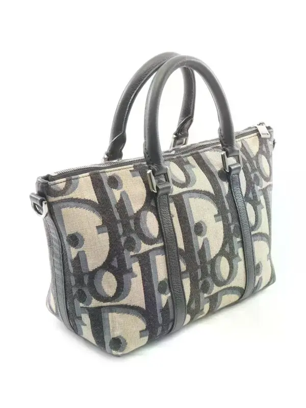 Dior 2000s 25 Weekender Maxi Oblique Two-way Handbag