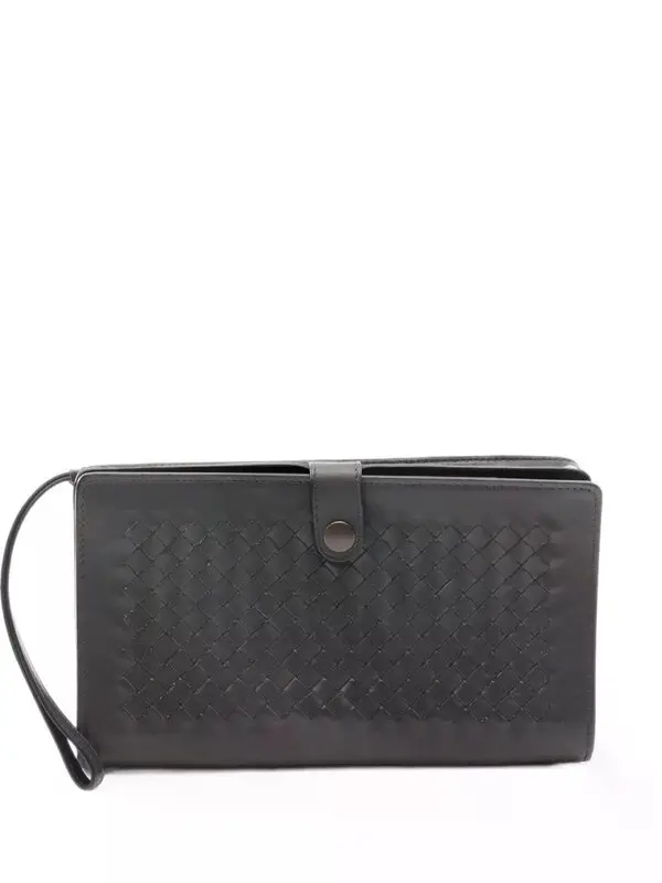 Bottega Veneta 2000s Intrecciato Wrist Strap Clutch Bag
