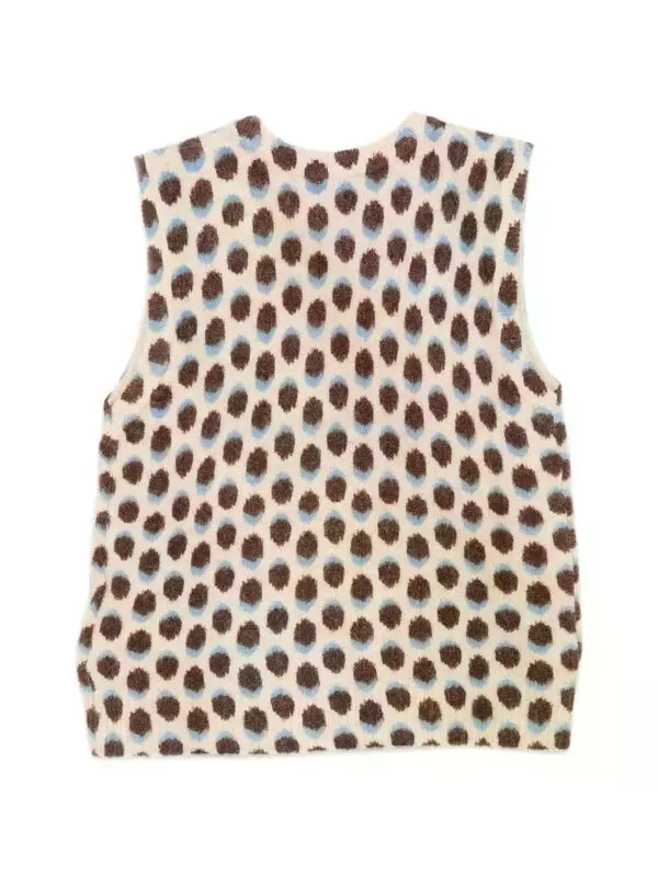 I BLUES Polka-dot Knitted Vest