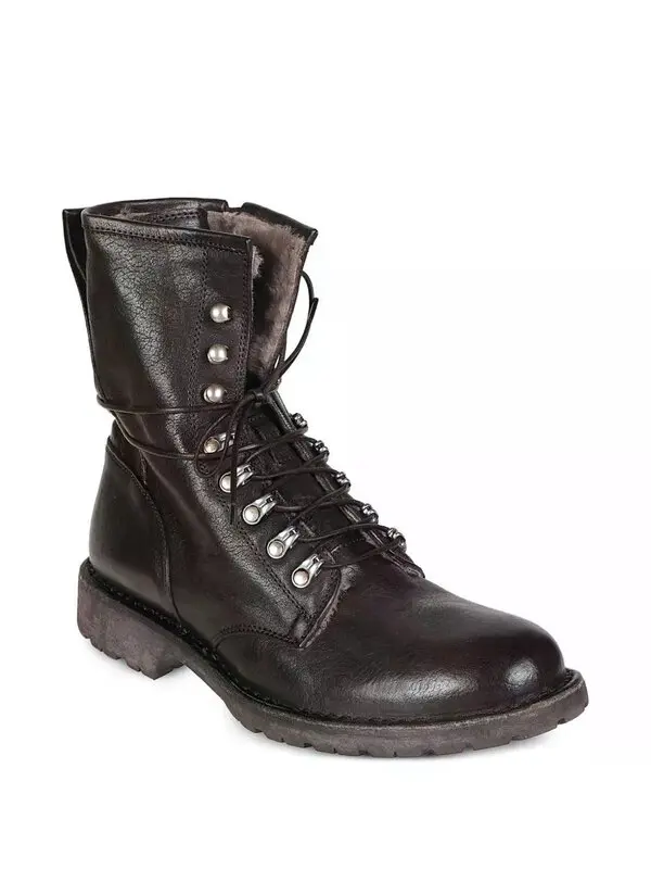 Moma Lace-up Leather Boots - Brown