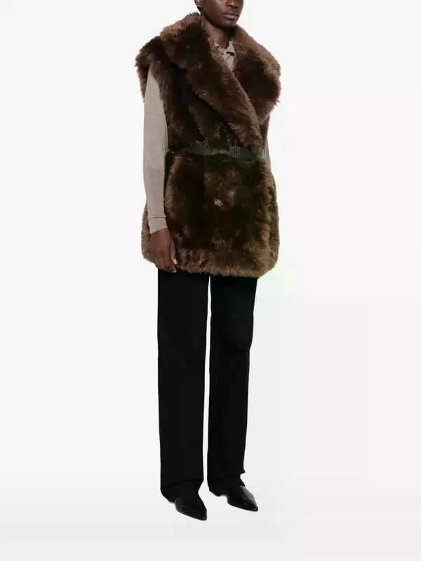 P.a.r.o.s.h Faux-fur Belted Waistcoat