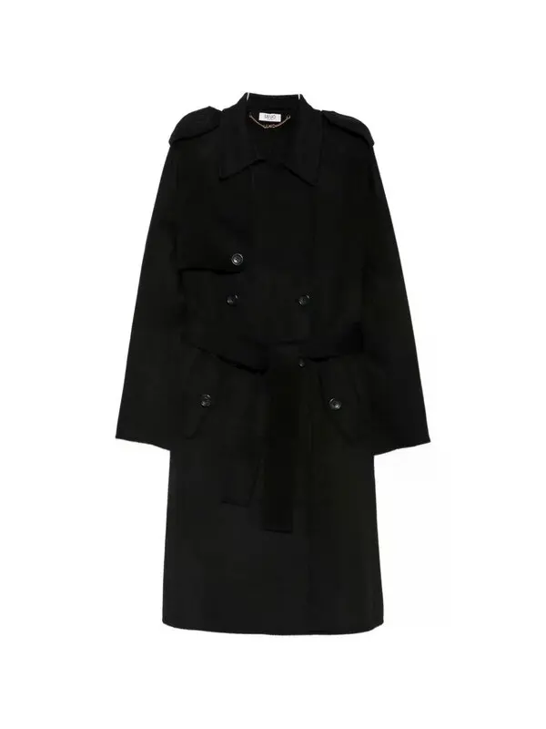 Liu Jo Double-breasted Belted Coat With Notched Lapels