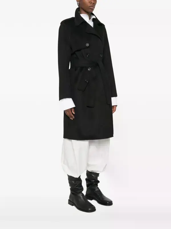 Liu Jo Double-breasted Belted Coat With Notched Lapels