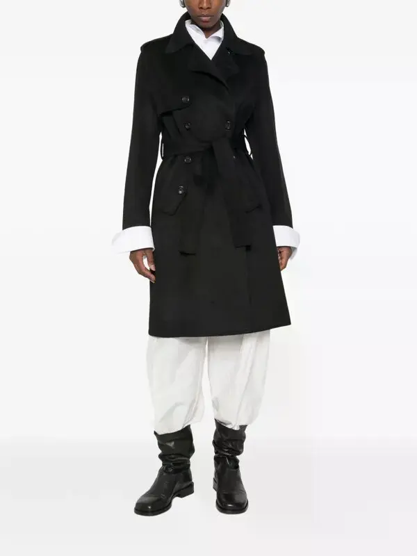 Liu Jo Double-breasted Belted Coat With Notched Lapels