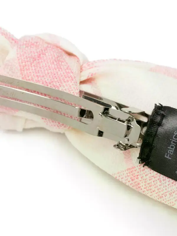 VIVIENNE WESTWOOD Orb-embroidered Checked Hair Clip - Neutrals