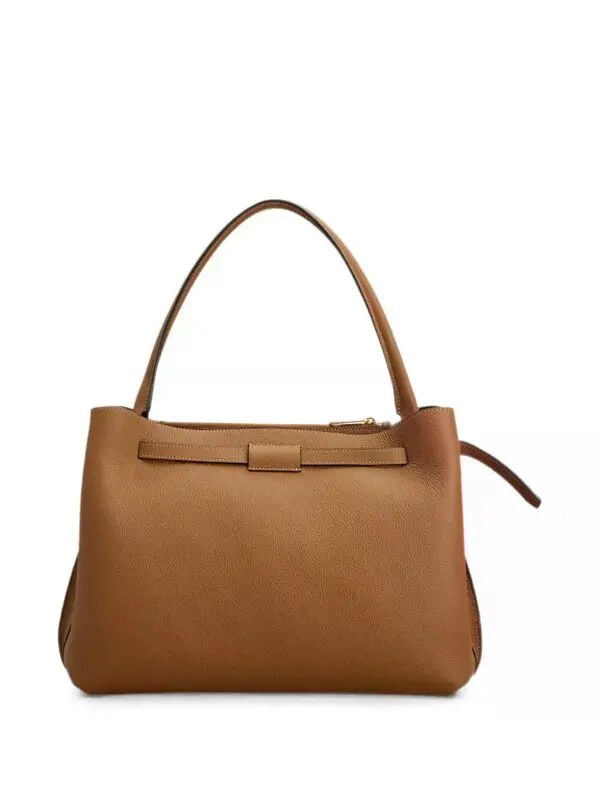 TOD'S Leather Handbag With T Signature Detail - Brown