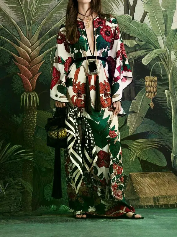 Johanna Ortiz Papillon Floral-print Silk Maxi Dress
