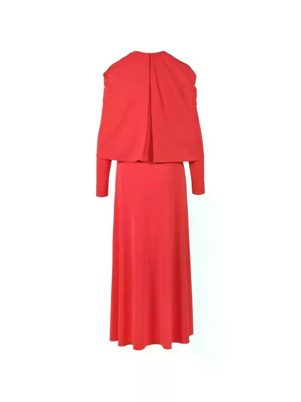 Johanna Ortiz Cape-detail Maxi Dress - Red