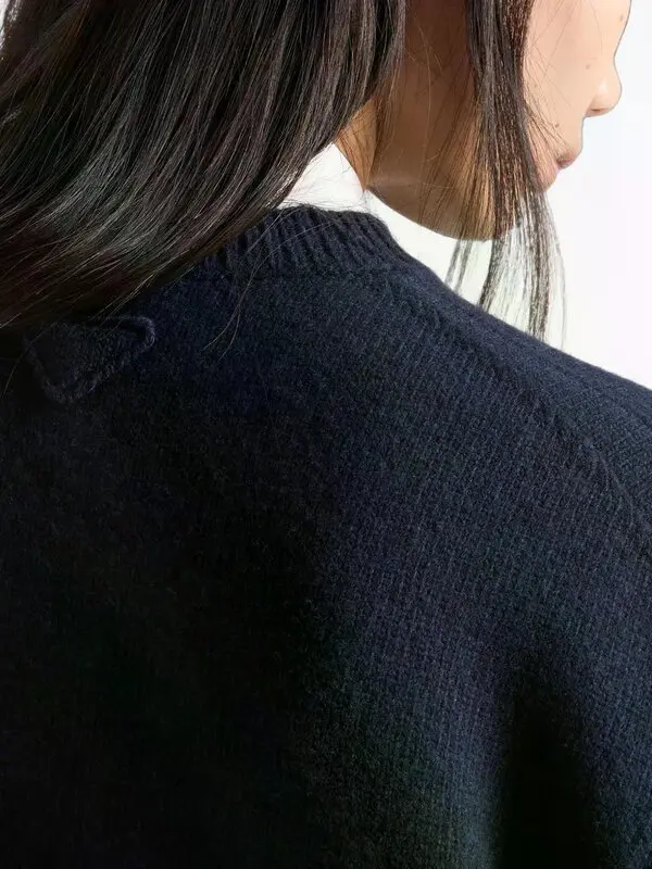 Prada Wool Oversized Sweater With Suede Elbow Patches