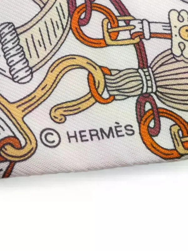 Hermès 2010s Bouquets Sellier Ribbon Scarf