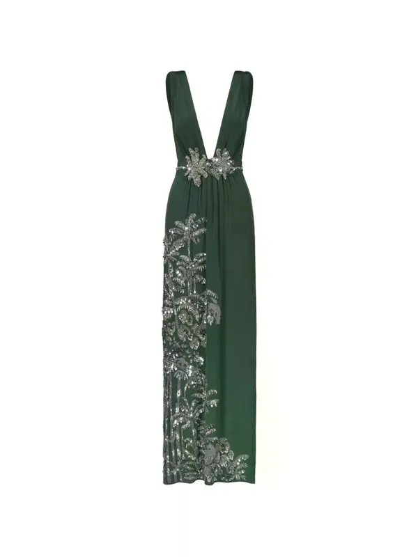 Johanna Ortiz Expedición Elegante Sequin-embellished Silk Maxi Dress
