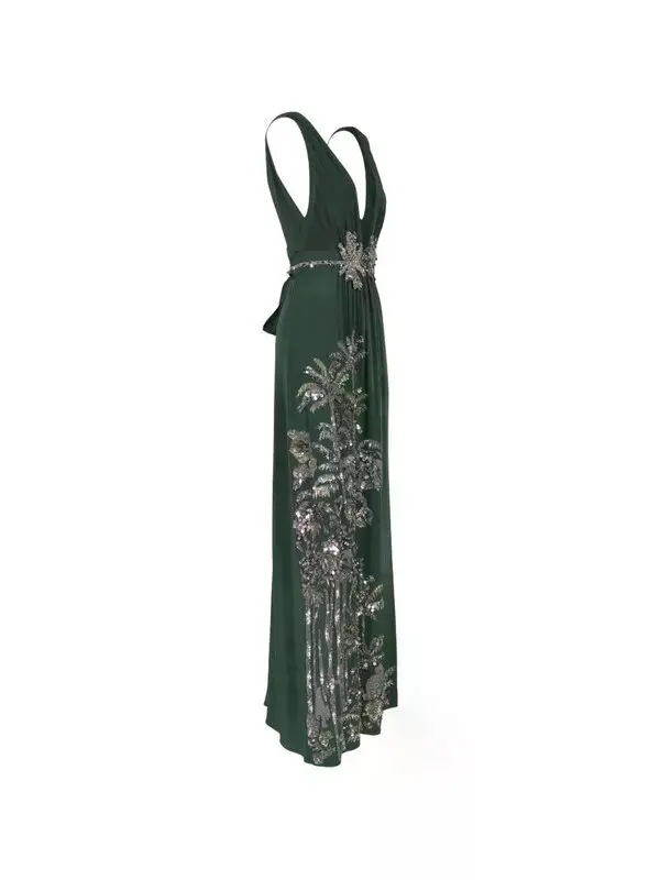 Johanna Ortiz Expedición Elegante Sequin-embellished Silk Maxi Dress