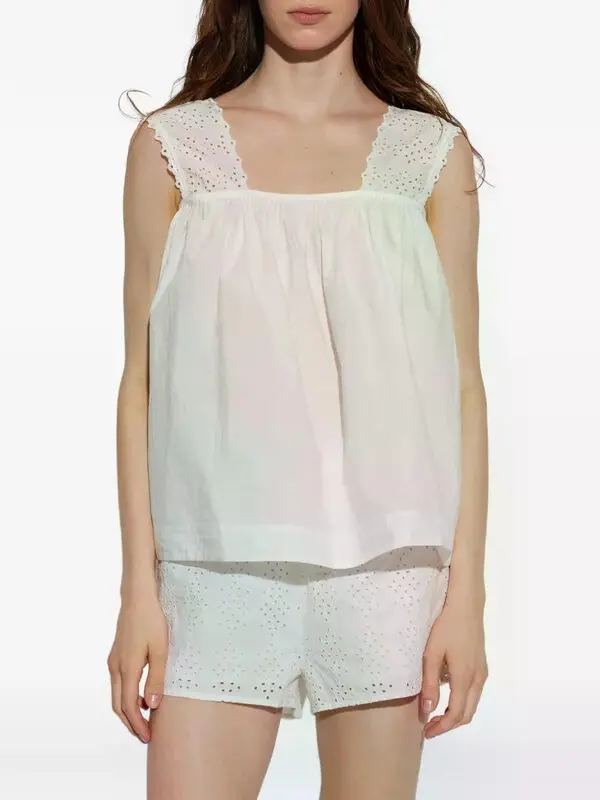 Posse Harriet Broderie-anglaise Blouse - White