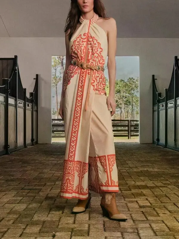 Johanna Ortiz Halterneck Maxi Dress