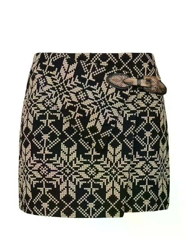 Johanna Ortiz Tapestry Of Love Wrap Mini Skirt - Black