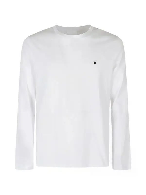 DONDUP Logo-embroidered Long-sleeve T-shirt - White