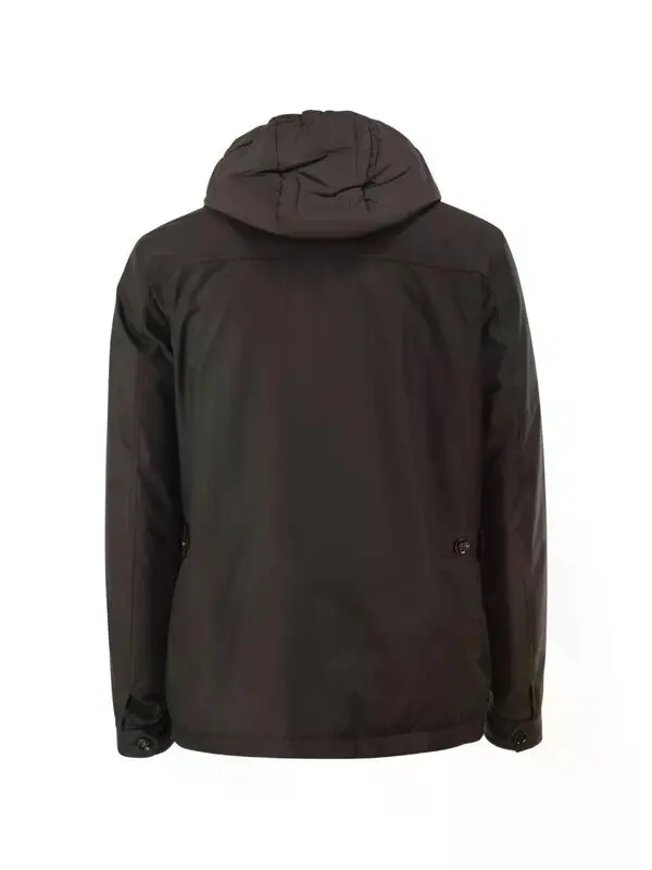 MOORER Hooded Field Jacket - Brown
