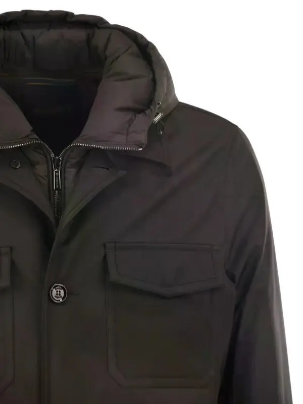 MOORER Hooded Field Jacket - Brown