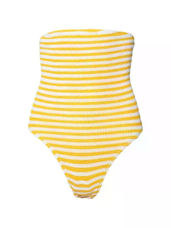 Bond Eye Crinkle Effect One Piece Swimsuit - Yellow