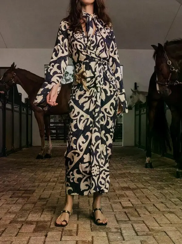 Johanna Ortiz Unmooring Wrap Midi Dress