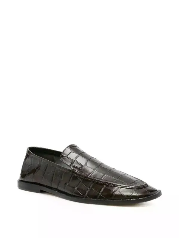 ALYSI Croc-effect Leather Loafers