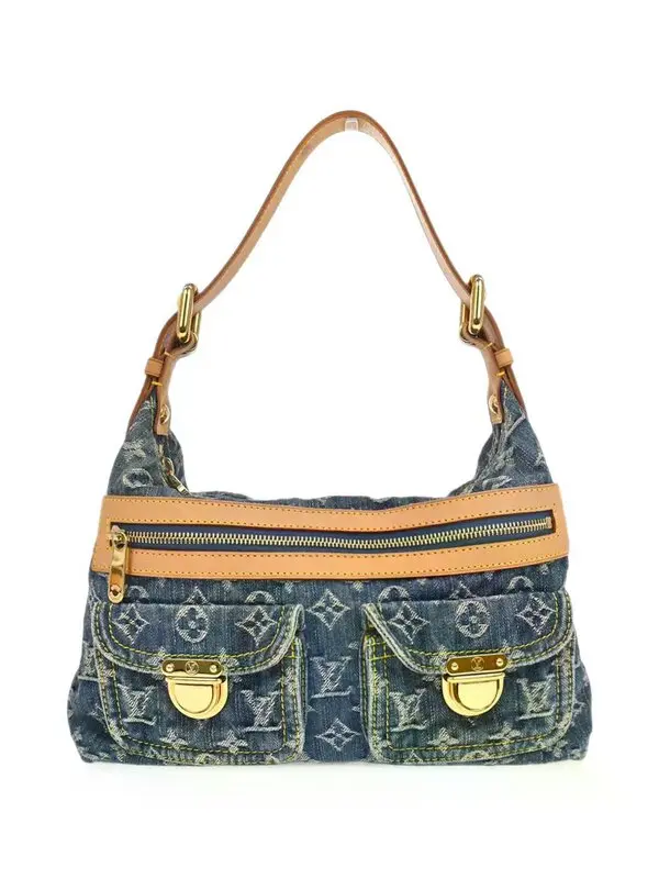 LOUIS VUITTON Monogram Denim Baggy Shoulder Bag - Blue