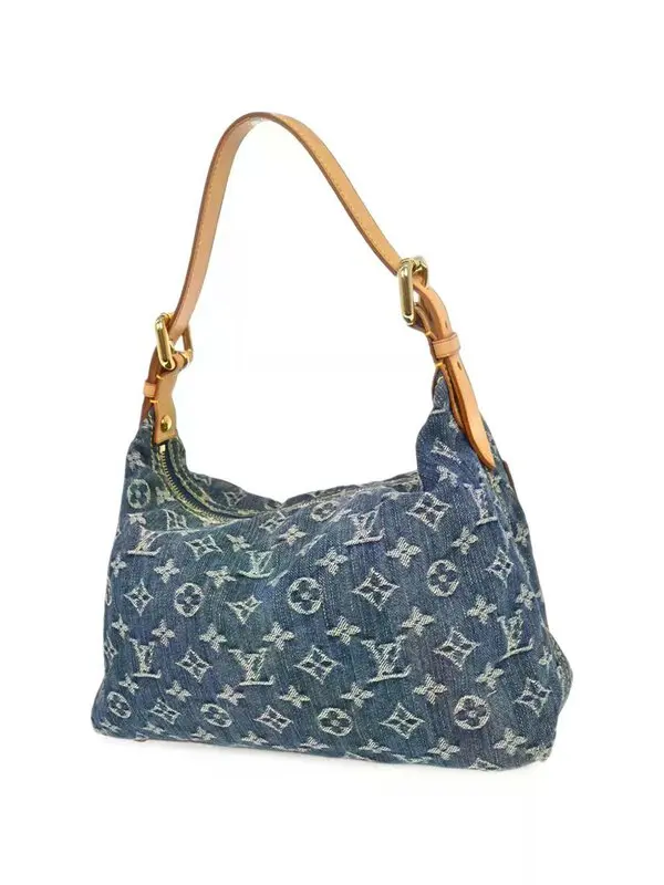 LOUIS VUITTON Monogram Denim Baggy Shoulder Bag - Blue