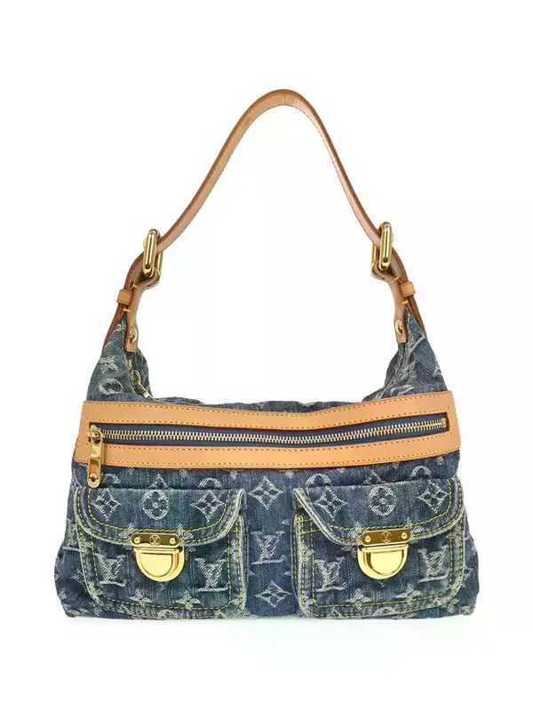 LOUIS VUITTON Monogram Denim Baggy Shoulder Bag - Blue