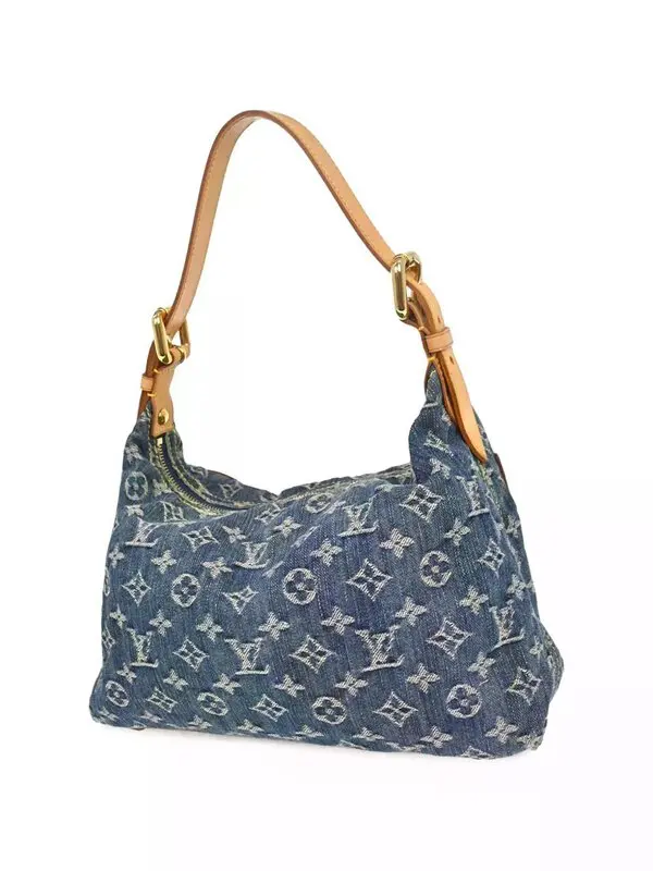 LOUIS VUITTON Monogram Denim Baggy Shoulder Bag - Blue