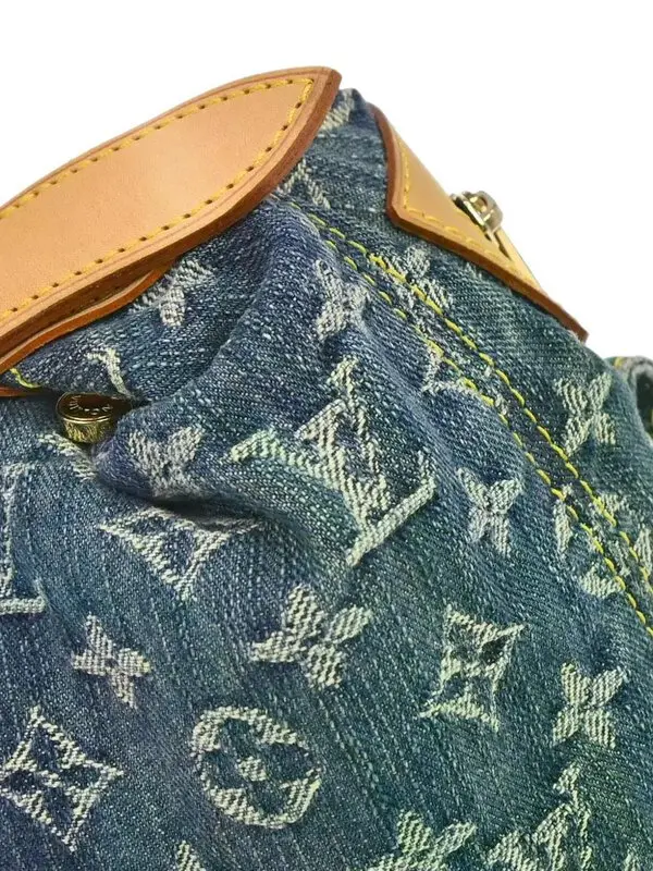 LOUIS VUITTON Monogram Denim Baggy Shoulder Bag - Blue