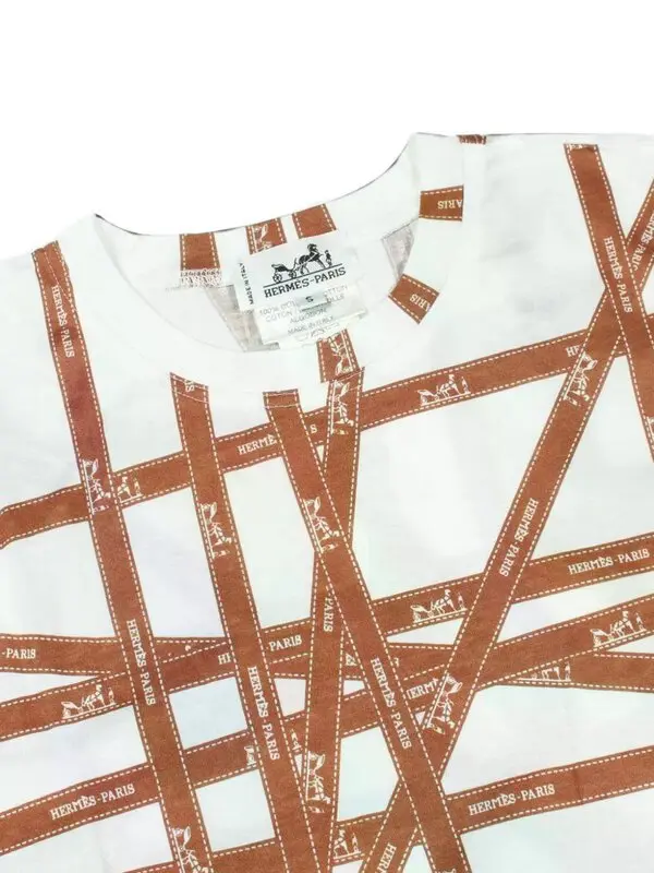 Hermès 2010s Bolduc Ribbon-print T-shirt