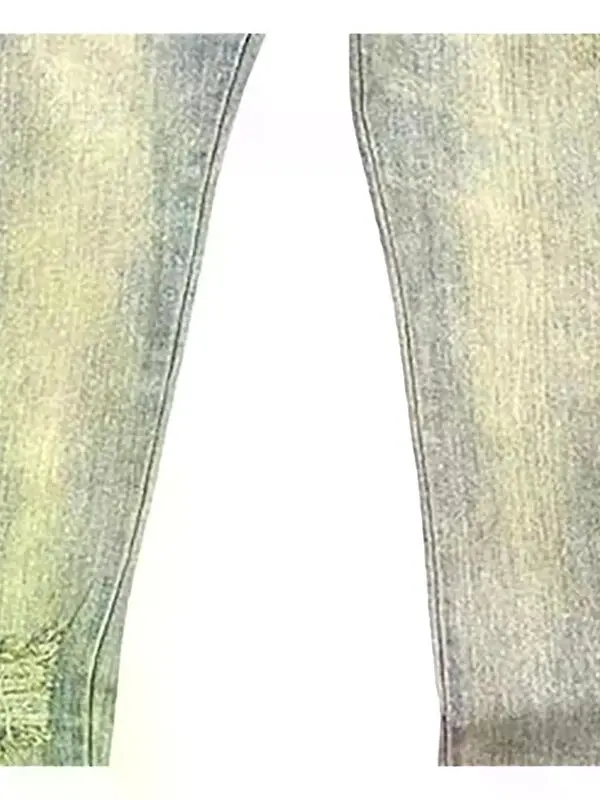 Mixed Emotion Monogram-print Distressed Jeans