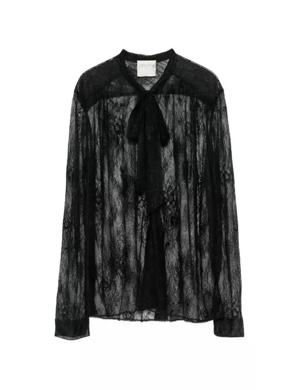 FORTE_FORTE Pussy-bow Lace Shirt